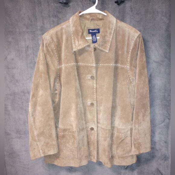 Denim&Co | Jackets & Coats | Denim Co Tan Suede Leather Jacket Size X ...